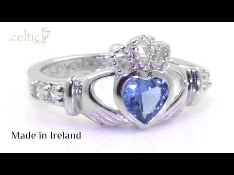 December Birthstone Claddagh - Celtic Ranch Jewelry by Shanore