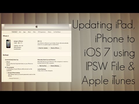 Updating iPad, iPhone to iOS 7 using IPSW File & Apple iTunes - How To Tutorial