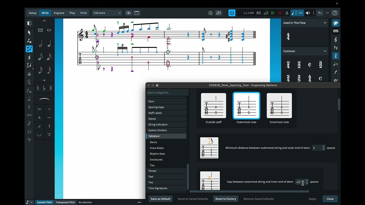 “Gap between outermost string and inner end of stem” moves dot’s ...