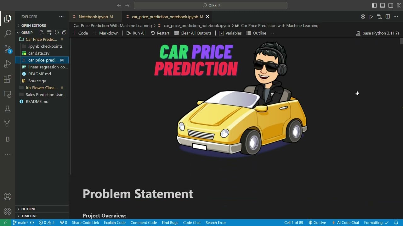 Car Price Prediction With Machine Learning | Data Science Internship at Oasis InfoByte