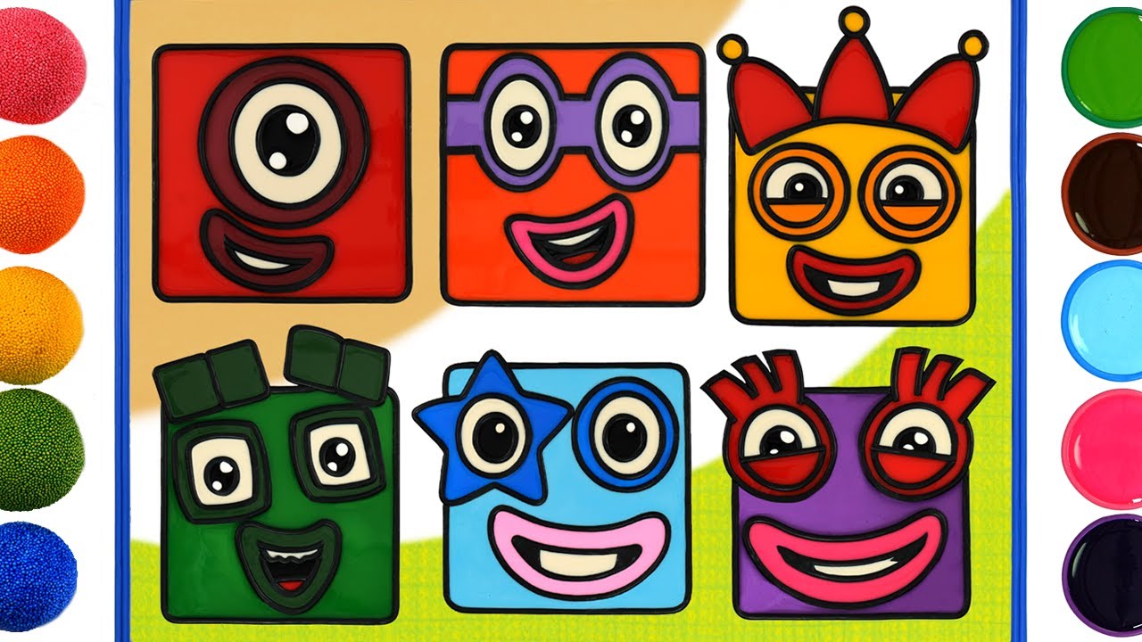 Numberblocks Jelly Painting & Coloring for Kids | How to Draw the Numberblocks, Learn to Count