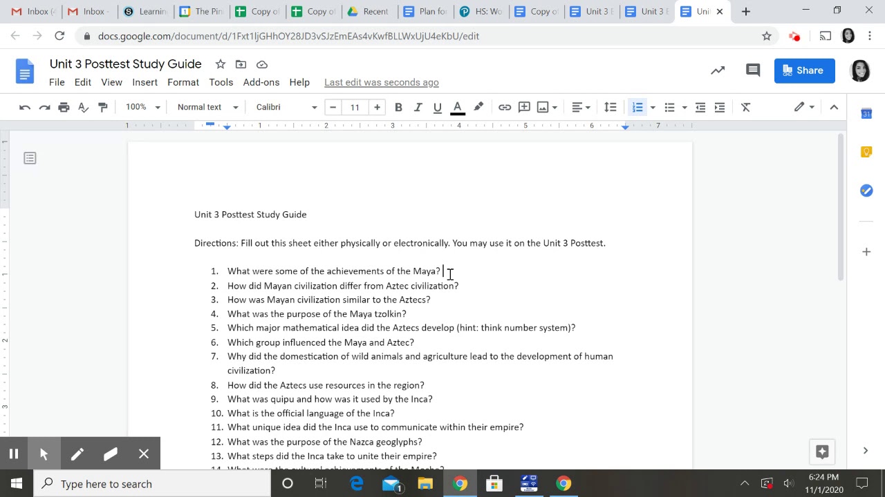 Unit 3 Test Study Guide