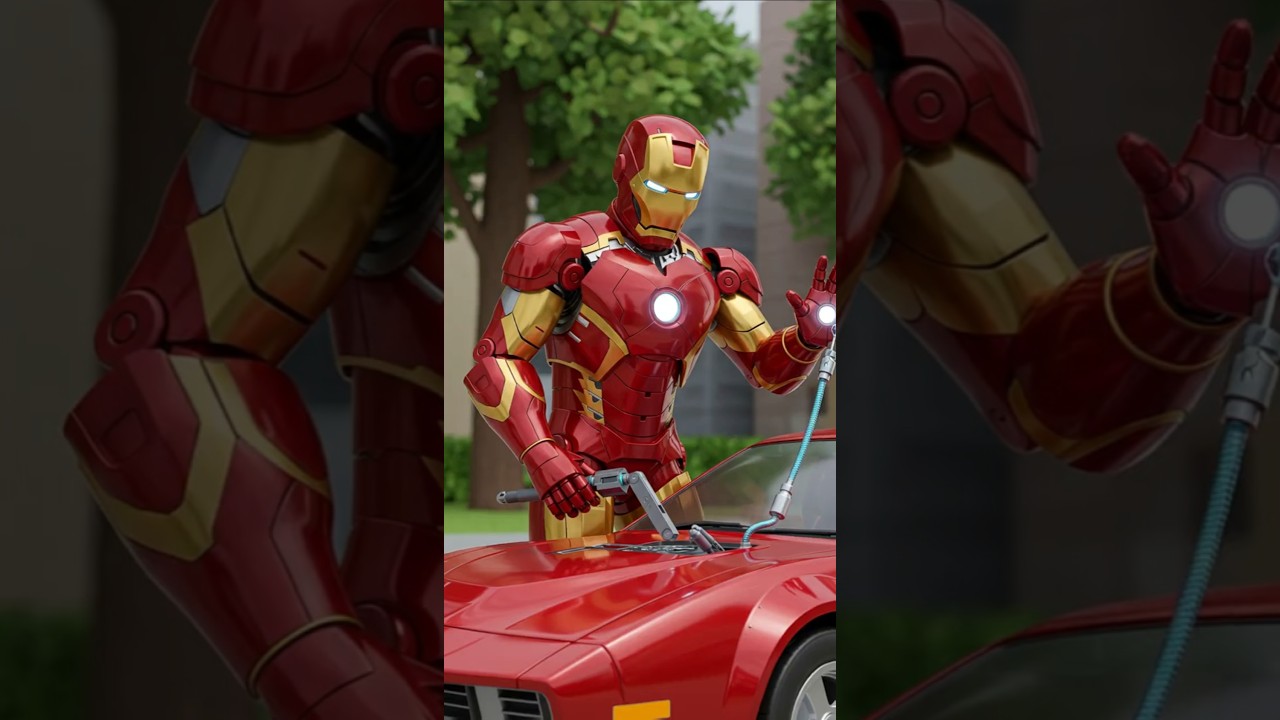 Supergirl, Deadpool, Batman, Iron Man in chaotic adventures! Fixing cars! #marvel #dc