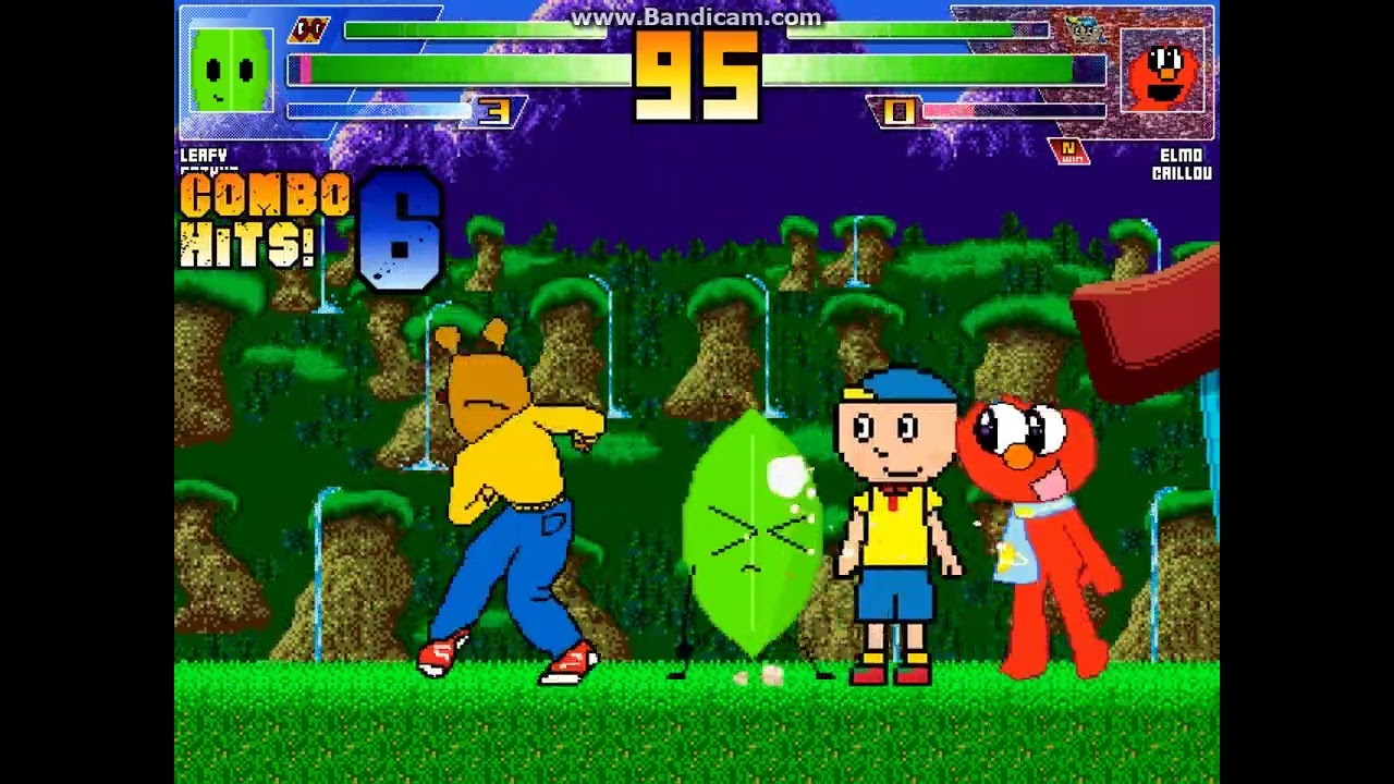 MUGEN battle #5427: Leafy & Arthur vs Elmo & Caillou