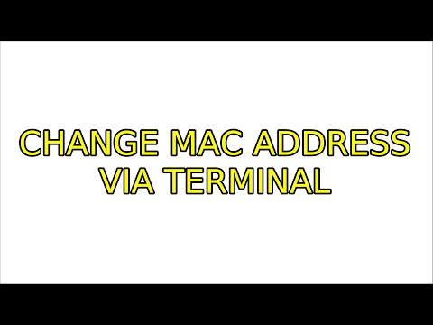 Ubuntu: Change MAC address via Terminal