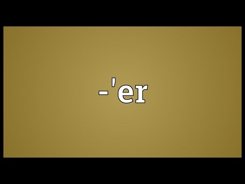 -'er Meaning