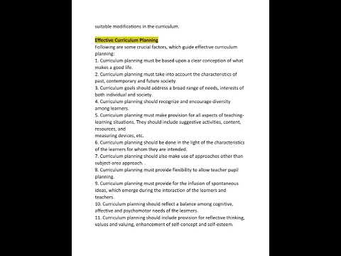 Curriculum development ( planning, charcteristics, process and principles).
