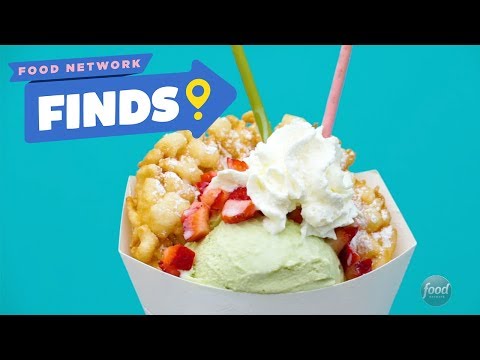 Funnel Cake Ice Cream Cones at Drizzle | The Best Restaurants in America | Food Network