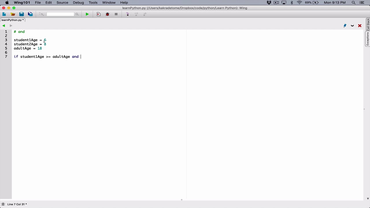 56. The and logical operator - Learn Python