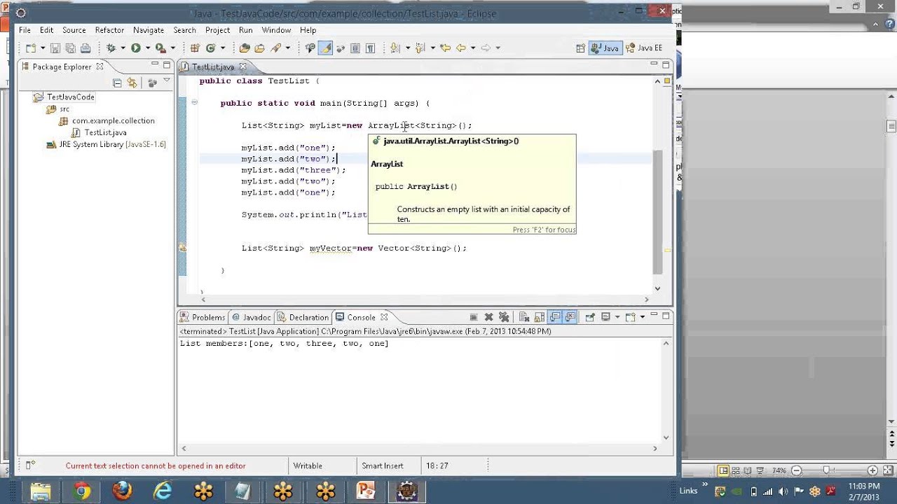 Java Collection Lab Exercise