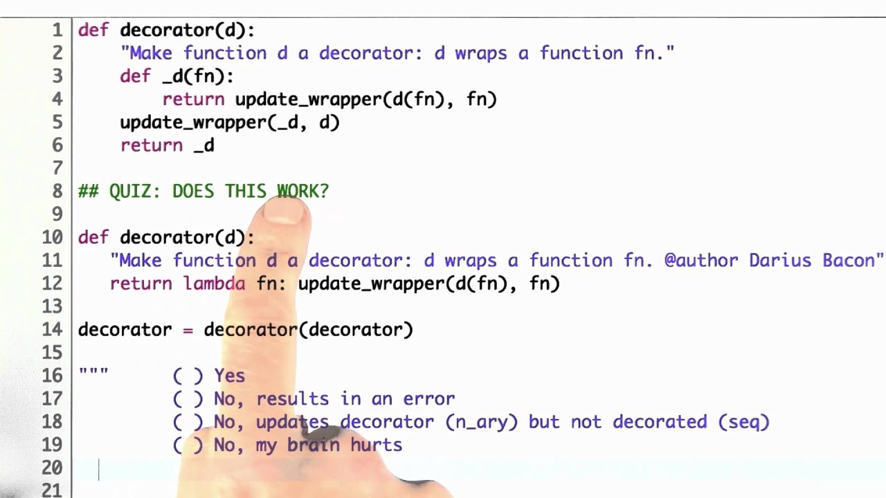 Decorated Decorators - Design of Computer Programs