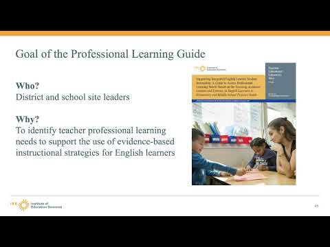 Supporting Integrated EL Instruction: A Guide to Assess Professional Learning Needs (REL West)