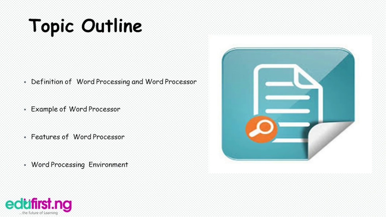 Word processor | ICT | SS2 | 1st Term