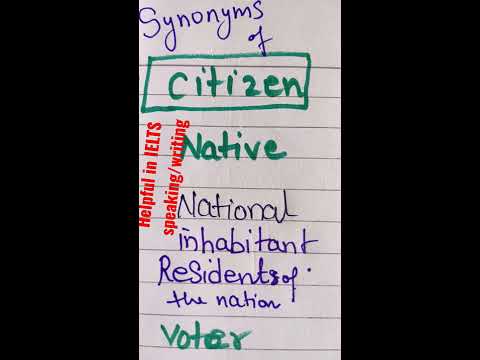 synonyms of CITIZEN for #IELTS & #English#shorts