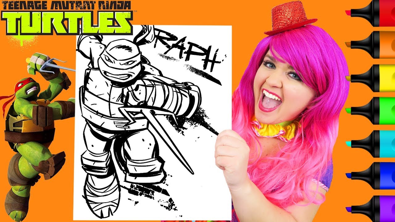 Coloring Raphael Ninja Turtles TMNT Coloring Page Prismacolor Markers | KiMMi THE CLOWN