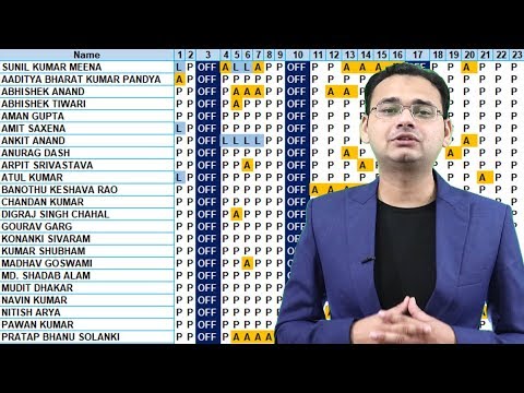 Attendance Data Problem Solution in Excel (in Hindi) by TechGuruPlus