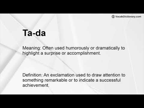 Ta-da Meaning