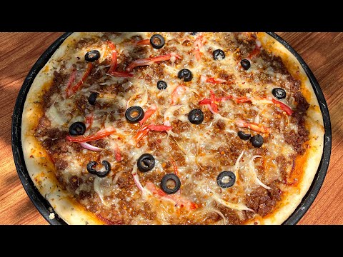 🍕 Desi Style Beef Keema Pizza | Homemade Pizza Recipe | Nimrafoods |