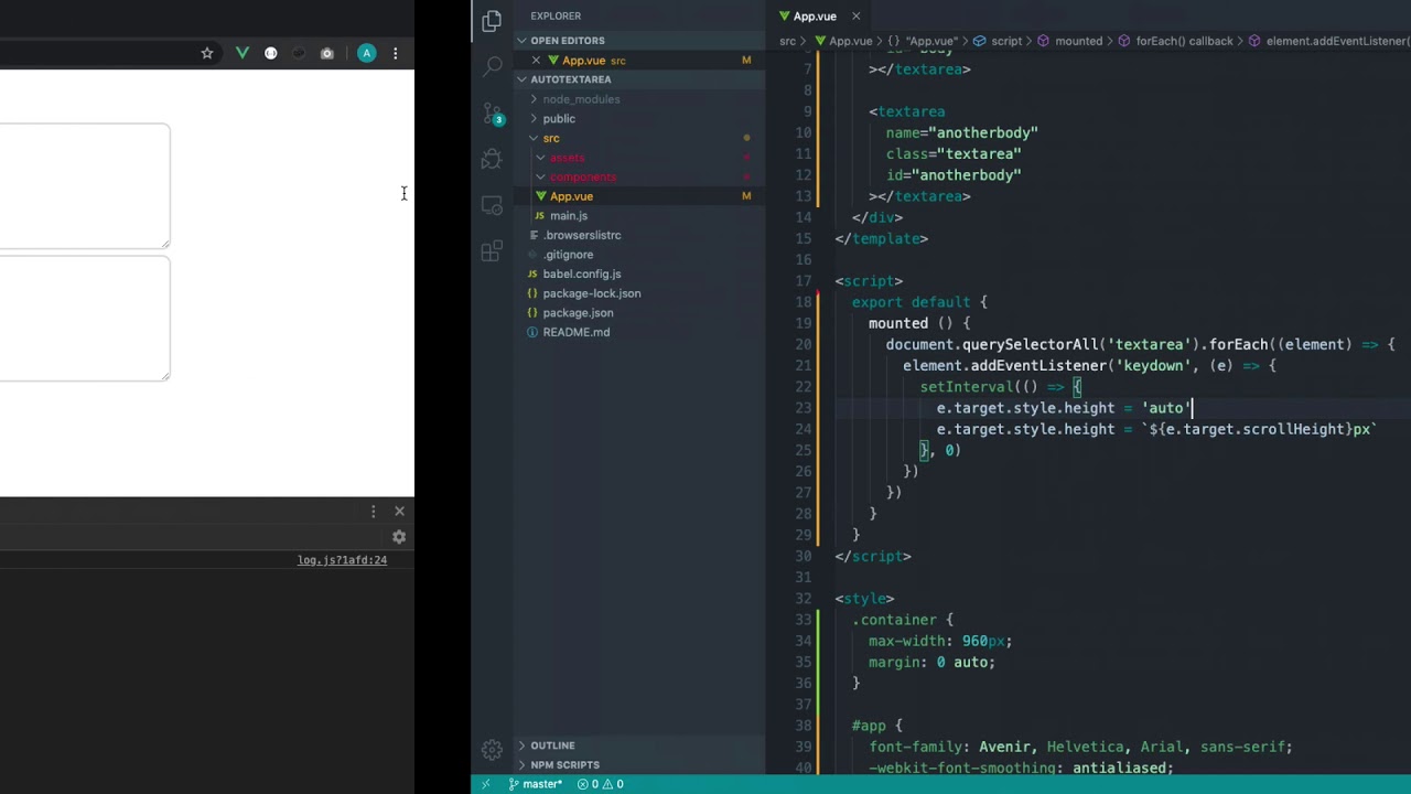 Autosizing Textarea with Vue