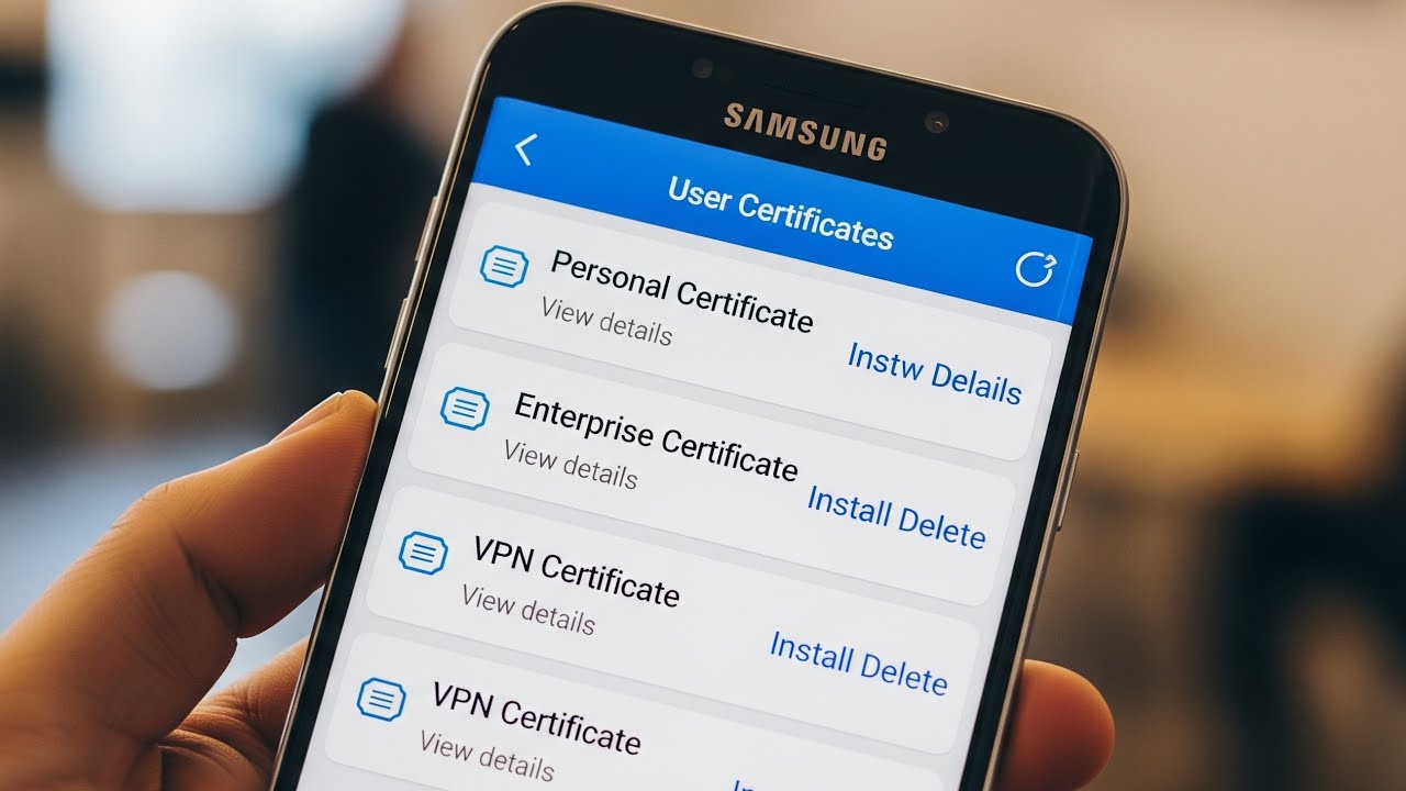 User certificates on Samsung