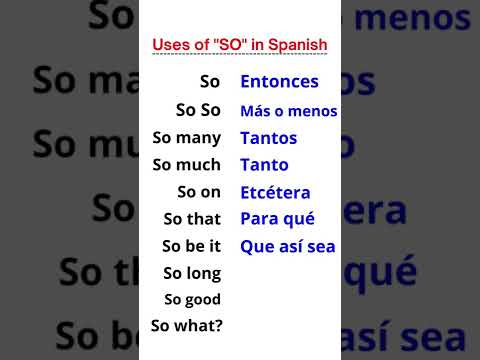 Uses of SO in Spanish🇪🇸#spanishwords#shorts