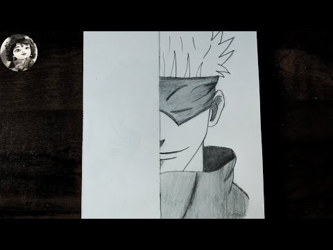 How to draw gojo satoru step by step || easy anime drawing for beginner || gojo drawing for beginner
