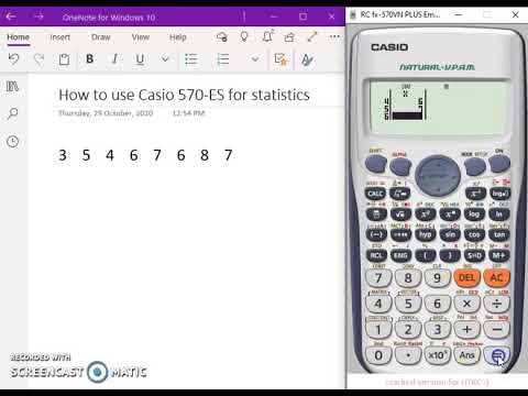 Casio 570 ES for Sample Mean and Sample Standard Deviation