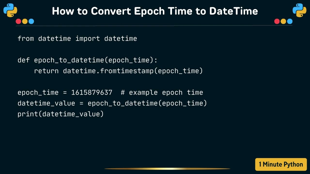 How to Convert Epoch Time to DateTime