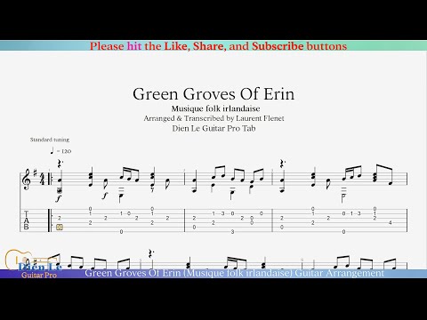 Green Groves Of Erin (Musique folk irlandaise) Guitar Arrangement with Tab