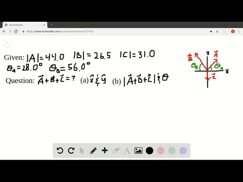 (II) Three vectors are shown in Fig. 38 . Their magnitudes are given in arbitrary units. Determine …