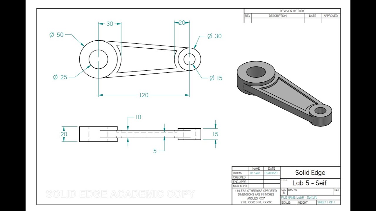 Learning Solid Edge: (Lab 5)