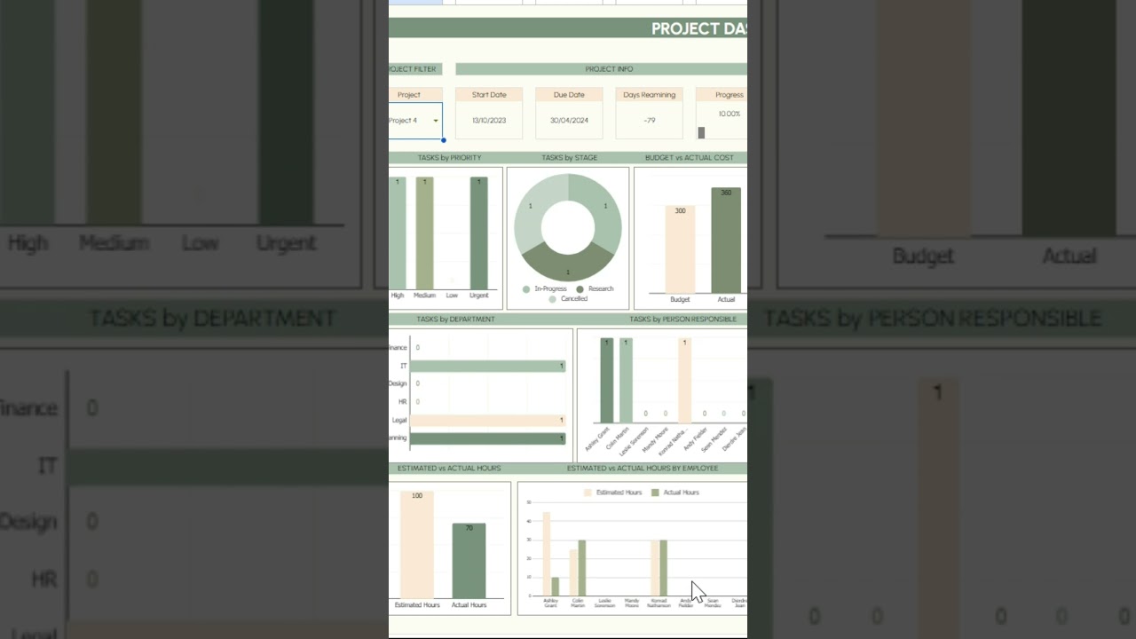 Multi project management tool #projectmanagement #projecttracking #dashboard #exceldashboard