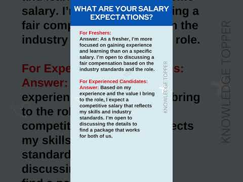 What are Your Salary Expectations | Common Job Interview Questions and Answers