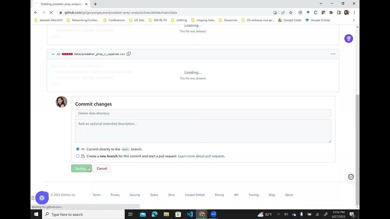 How to delete/create a file/folder in GitHub Repository