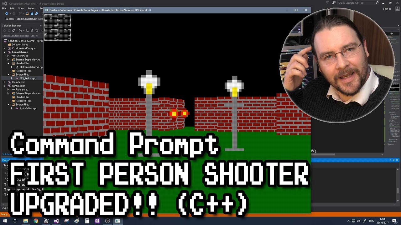 Upgraded! First Person Shooter at Command Prompt (C++)
