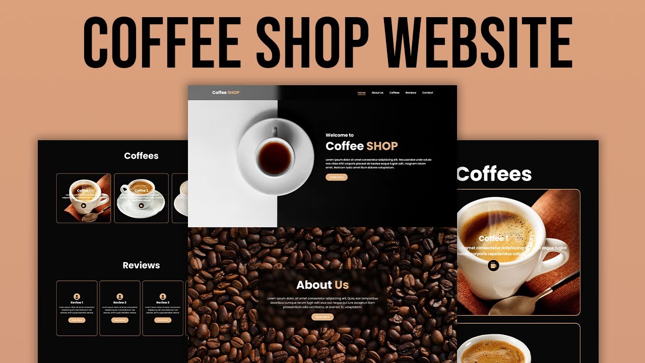 How to Make Responsive Coffee Shop Website using HTML CSS Javascript | Step by Step Tutorial