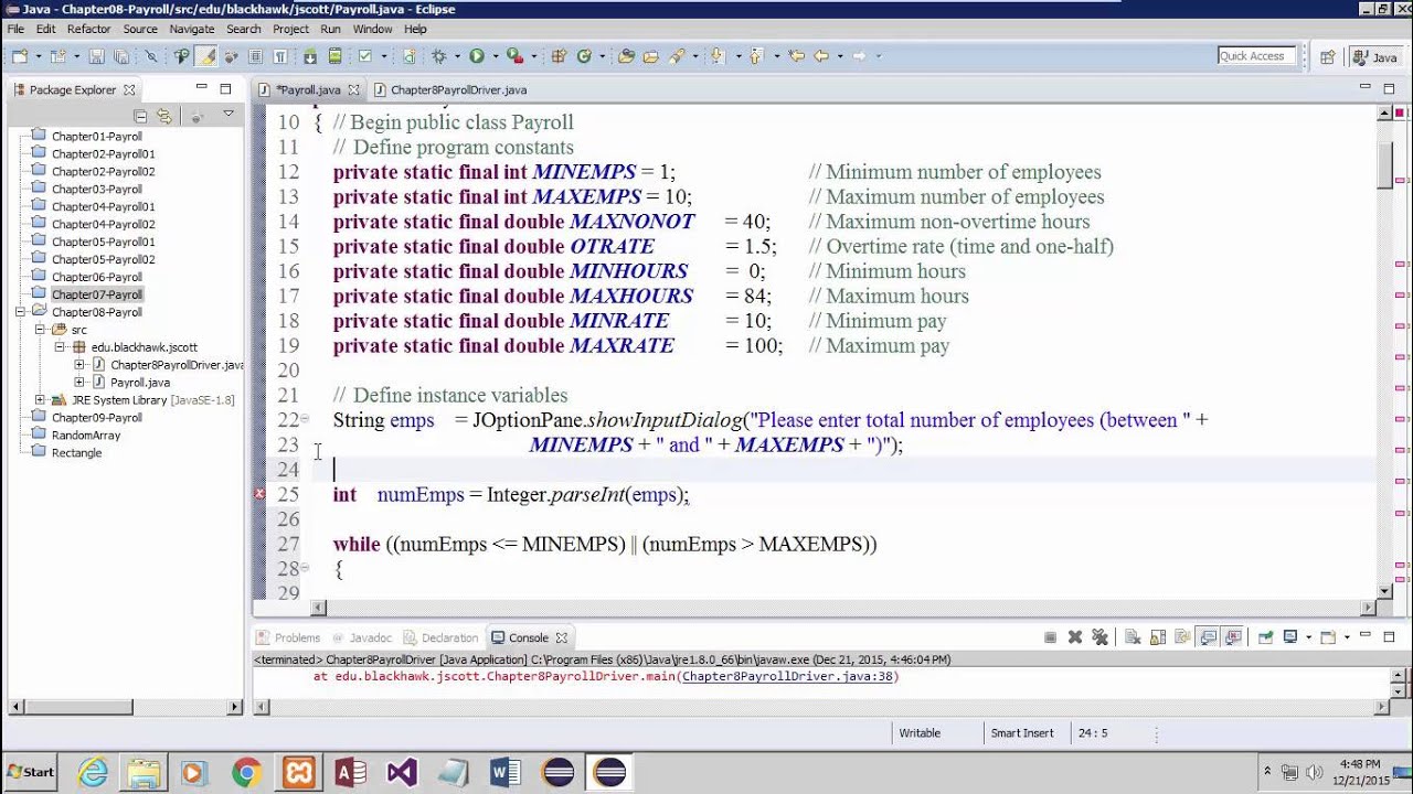 152-143 Java Chapter08 - Payroll Program
