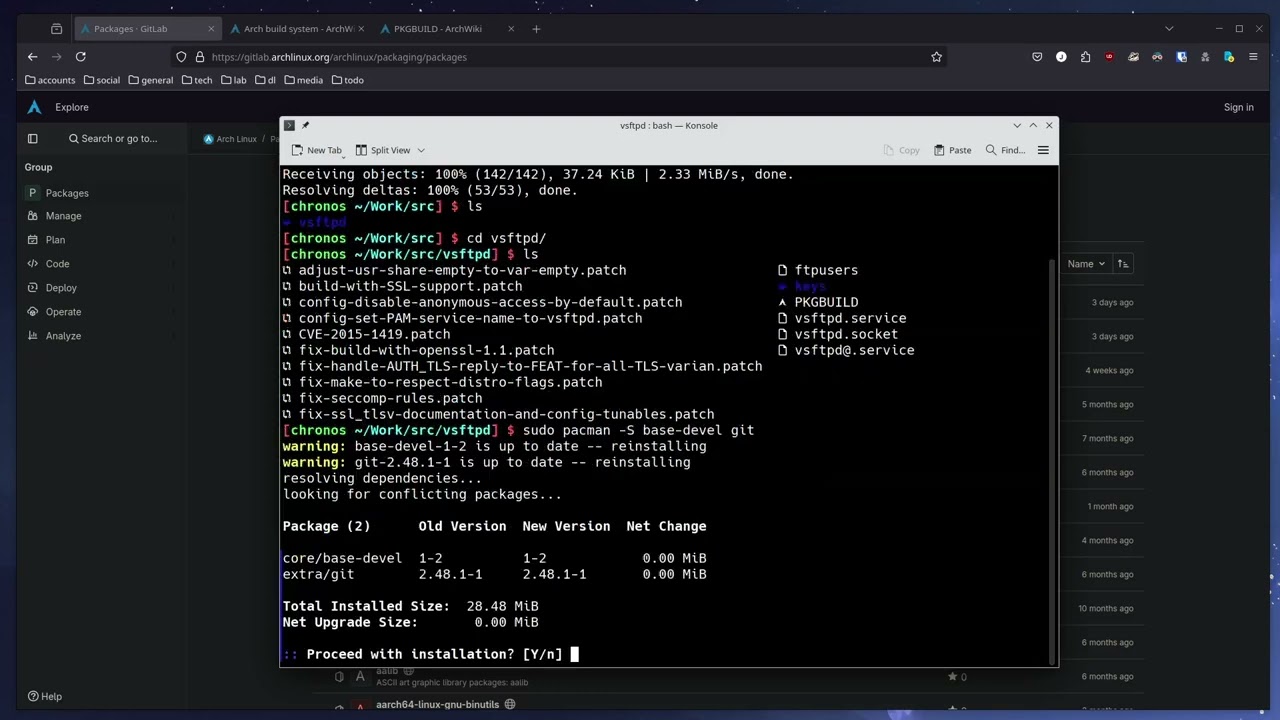 Building a package on ArchLinux (ABS / makepkg)