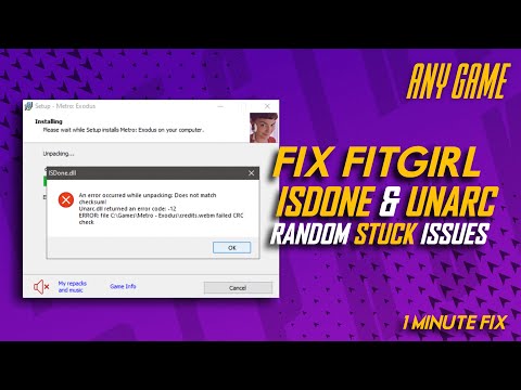 How to Fix FitGirl Setup ISDone.dll & Unarc.dll Error | Random Stuck % | 2025 | Techy Nafiz