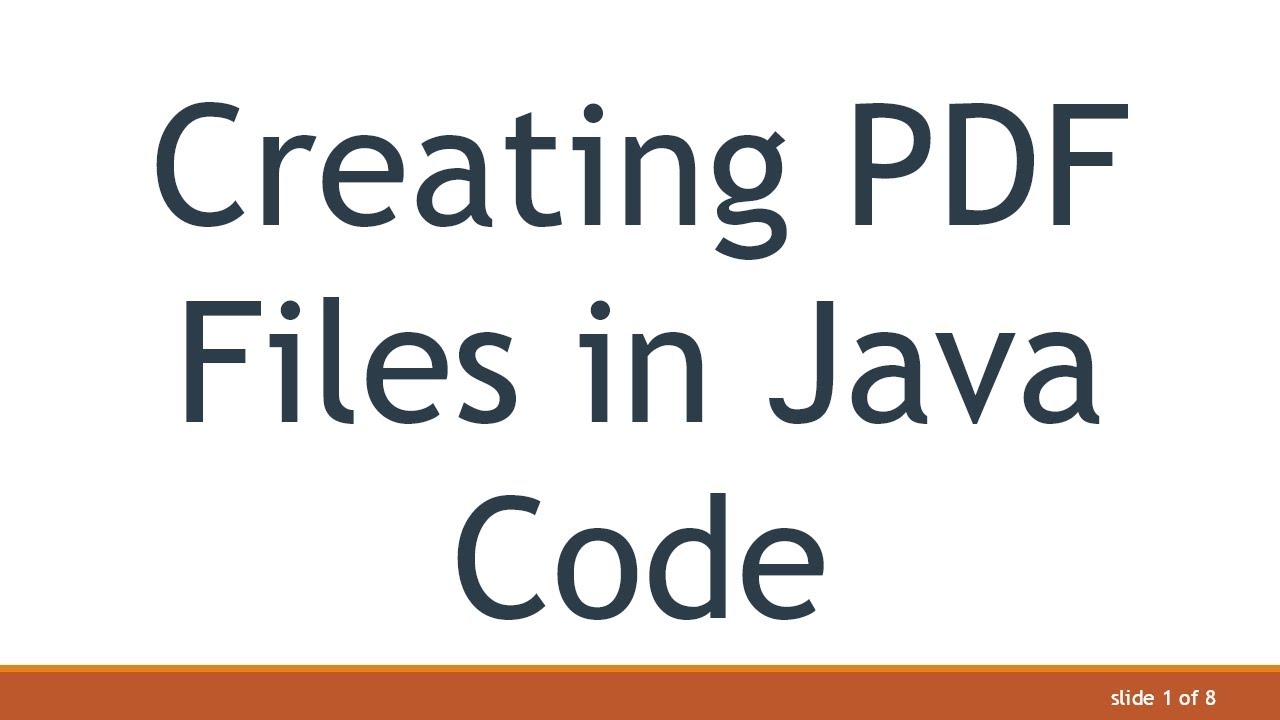 Creating PDF Files in Java Code