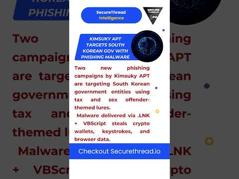 South Korean Government targeted by Kimsuky APT with Phishing Campaigns | SecureThread Shorts