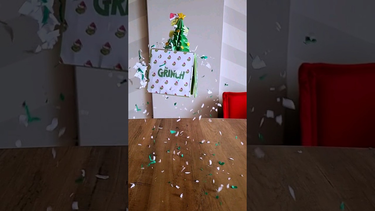 Caja Sorpresa del Grinch💚 plantillas por mi IG: CastilloLii #manualidades #regalosorpresa #grinch