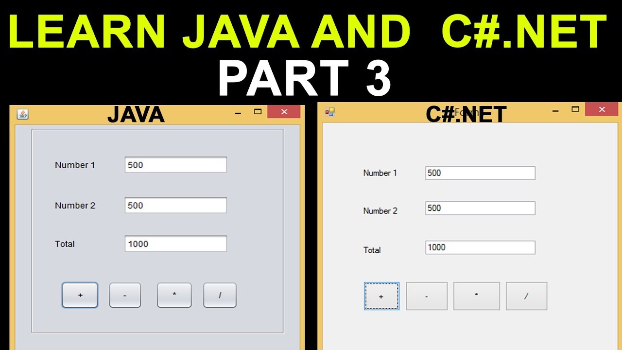 Learn Java and C#.net Part 3