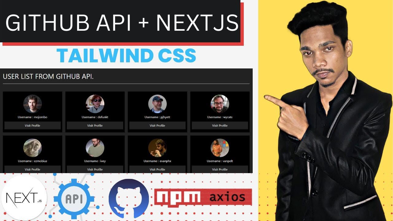 Create GitHub users list landing page using Github Api,Nextjs and TailwindCSS | Bangla Tutorial