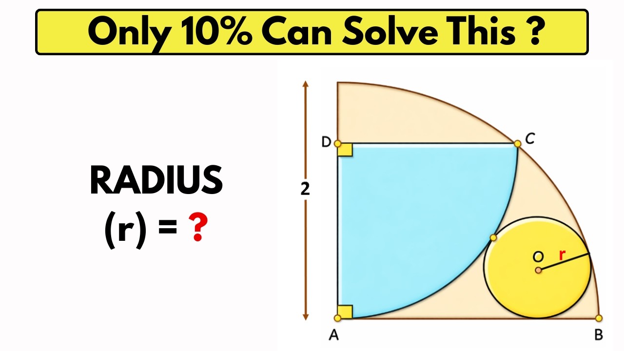 Can You Solve This ? | Geometry Puzzle | Find the Radius