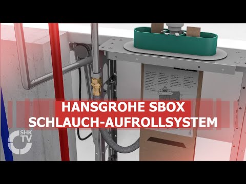 hansgrohe sBox Schlauch-Aufrollsystem Wanne Fliesenrahmen | SHK-TV Montage