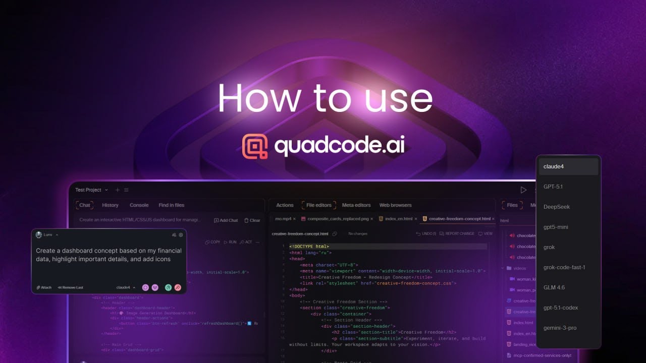 How to Use Quadcode AI: Build a Dashboard with Agents