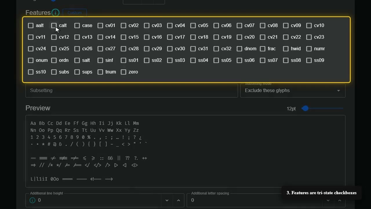 FontFreeze Tutorial - Basic Usage (Ligatures)