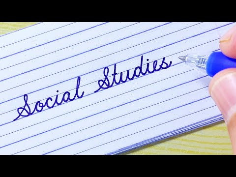 “Social Studies" in Cursive handwriting