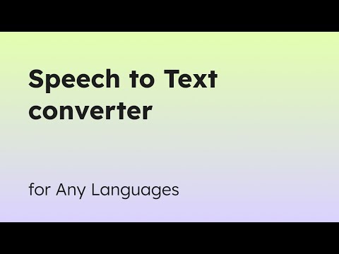 Speech to Text Converter in Any Language using Python